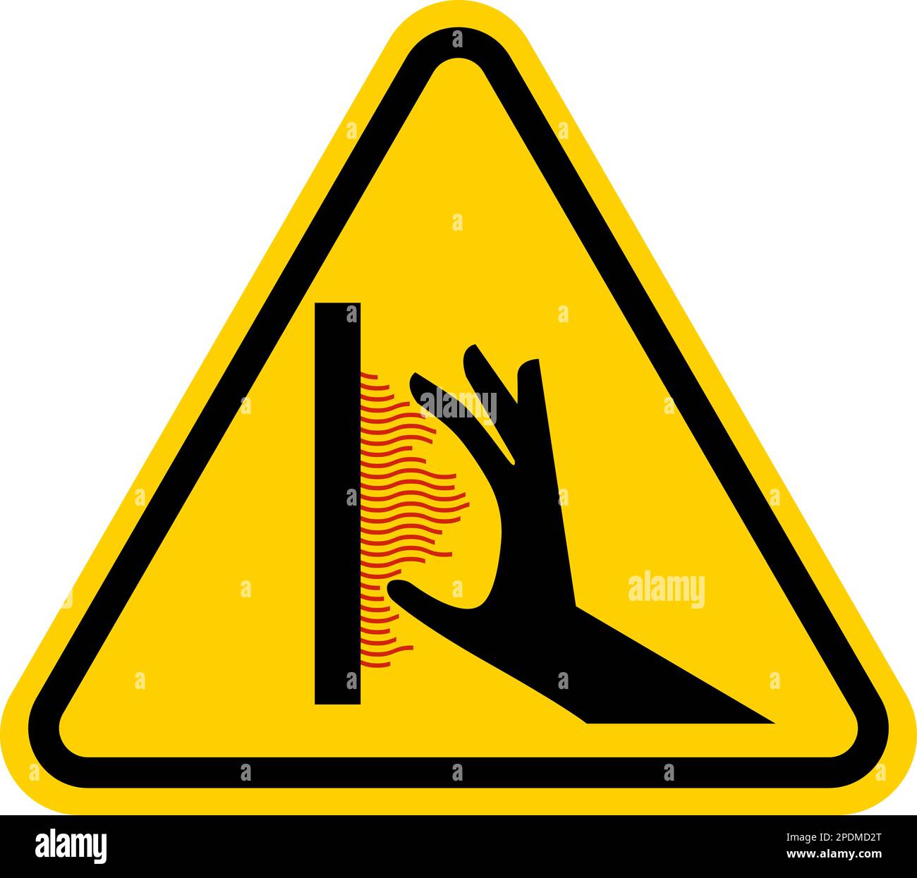 Hot Surface Warning Vertical Label On White Background Stock Vector ...