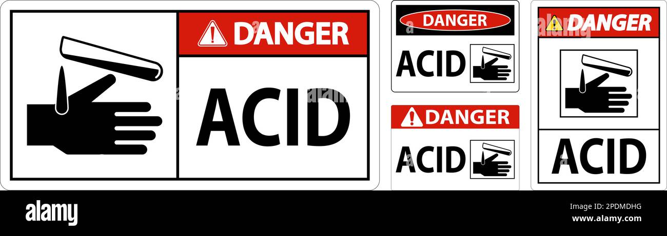 Warning sign acid danger illustration hi-res stock photography and ...