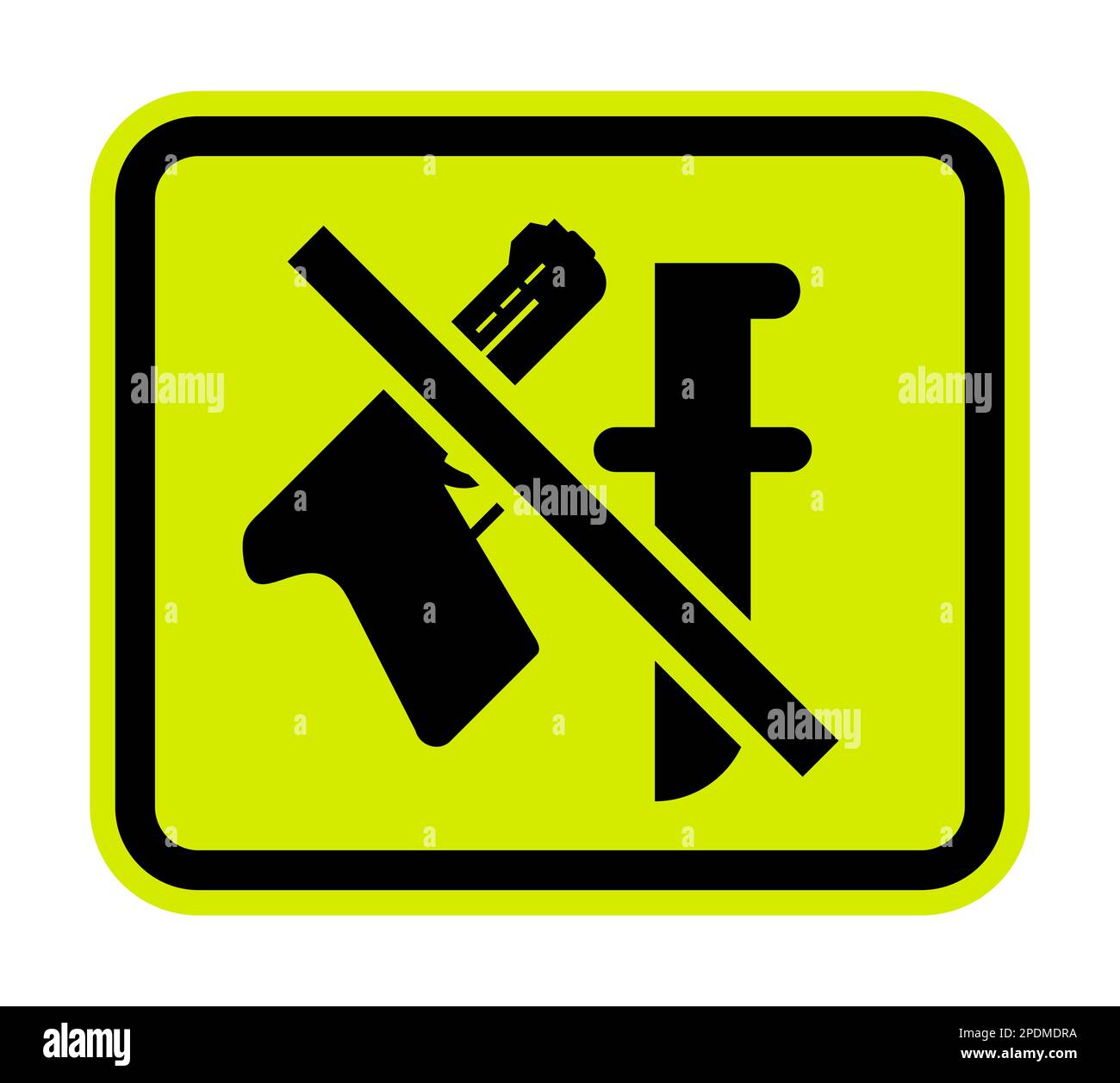 Weapon prohibited icon. Forbidding, No weapons, with gun and knife ...