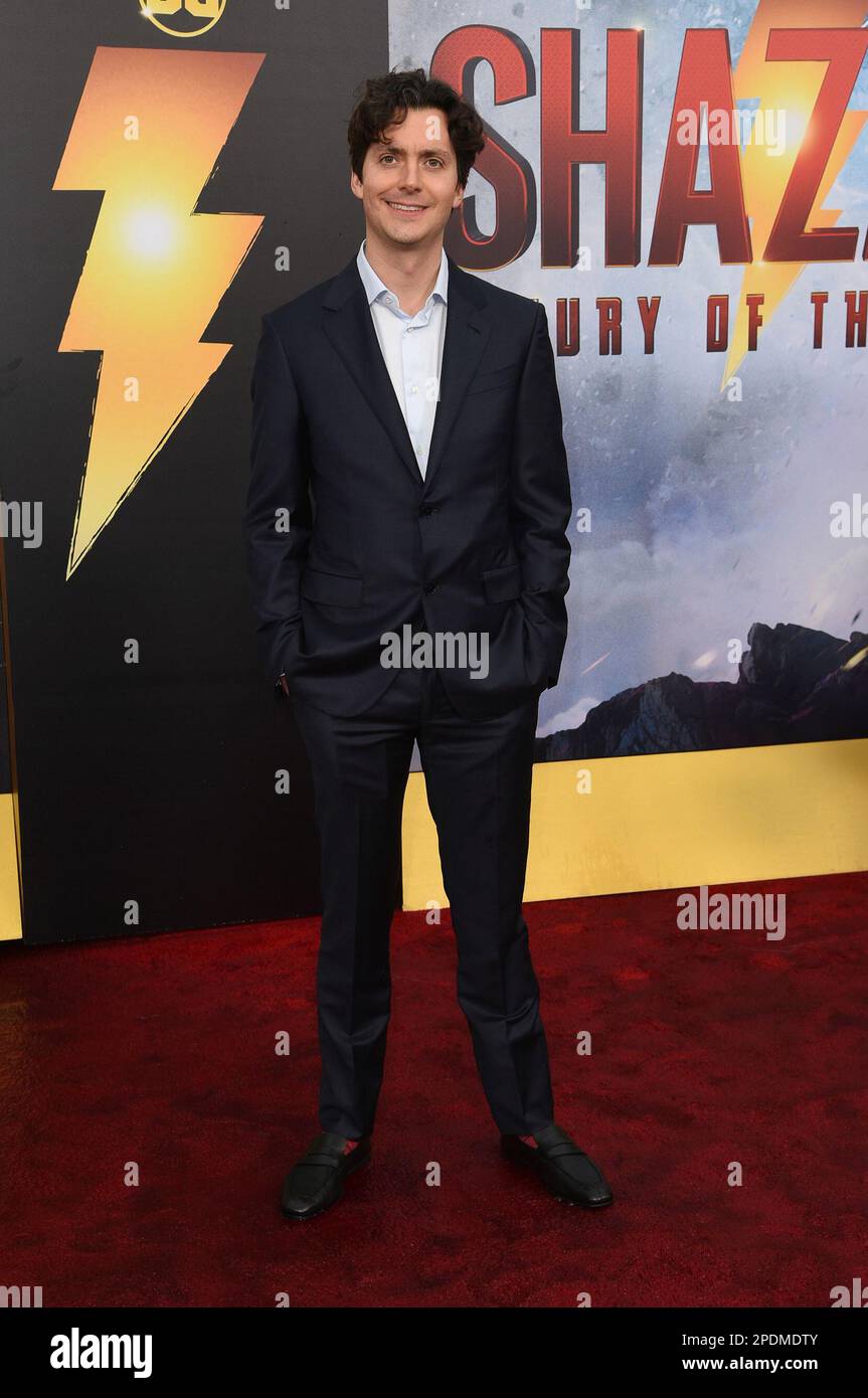 Henry Gayden arrives at the world premiere of "Shazam! Fury of the Gods ...