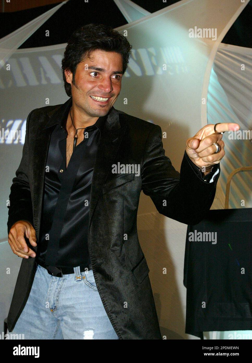 Puerto Rican singer Chayanne poses for the cameras in Mexico City ...