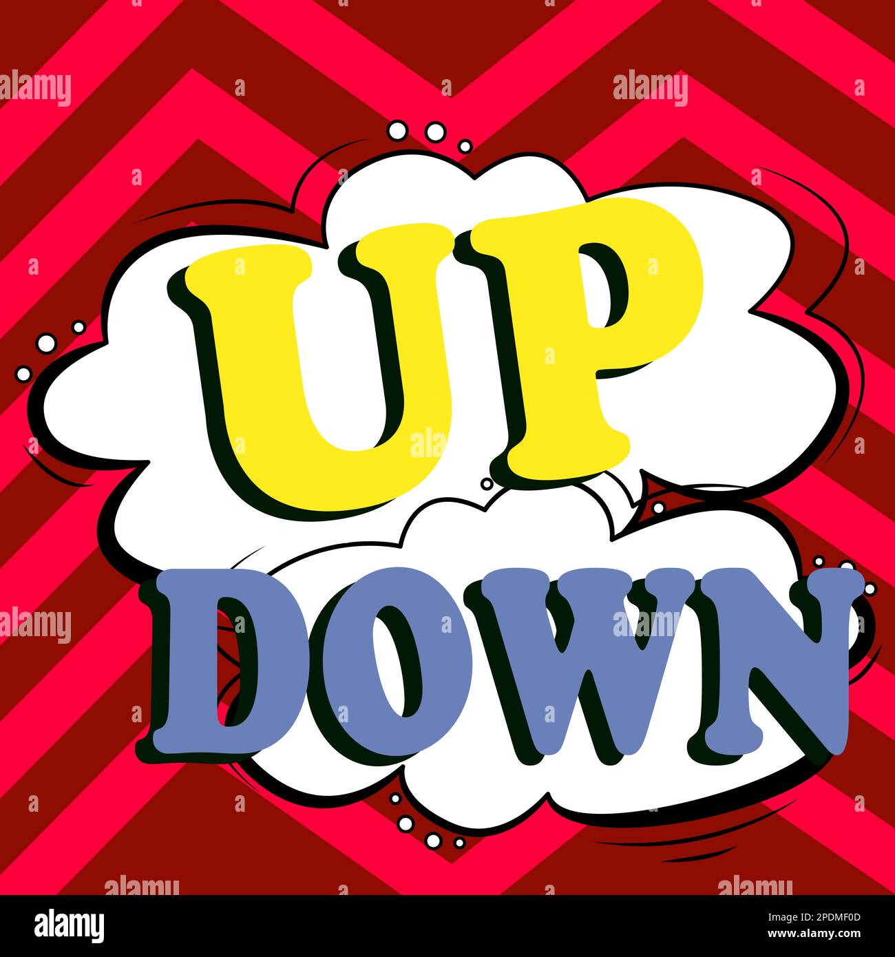 Handwriting text Up Down. Business concept To look or to feel up-down ...