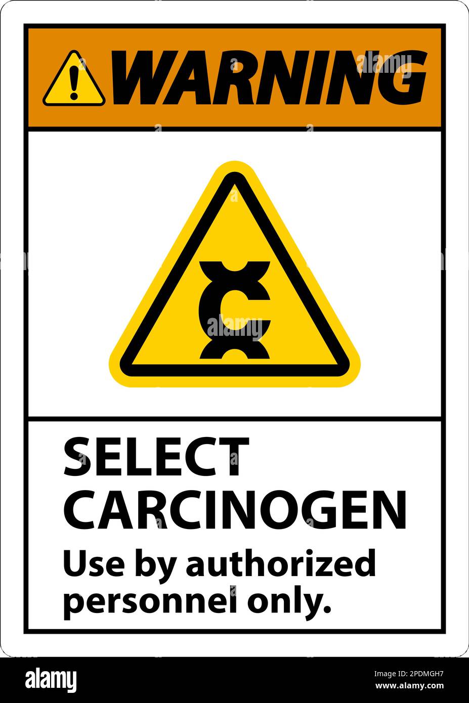 Warning Select Carcinogen Label On White Background Stock Vector Image ...