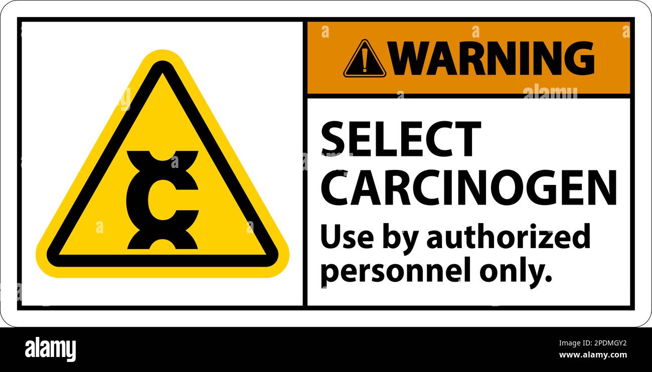 Warning Select Carcinogen Label On White Background Stock Vector Image ...