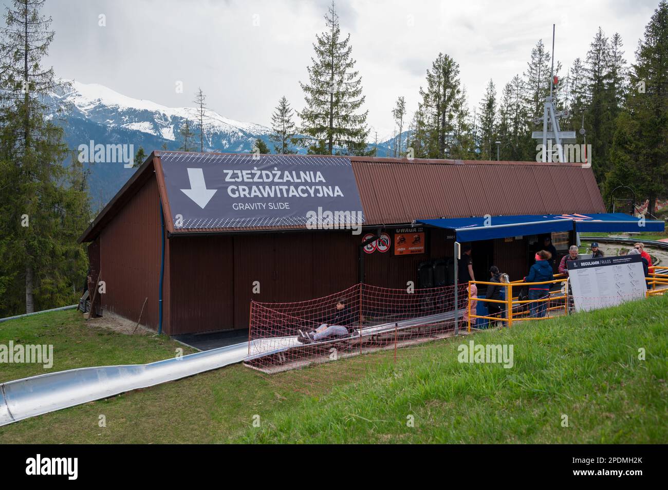View of the gravity slide station at Gubałówka, that offers beautiful ...