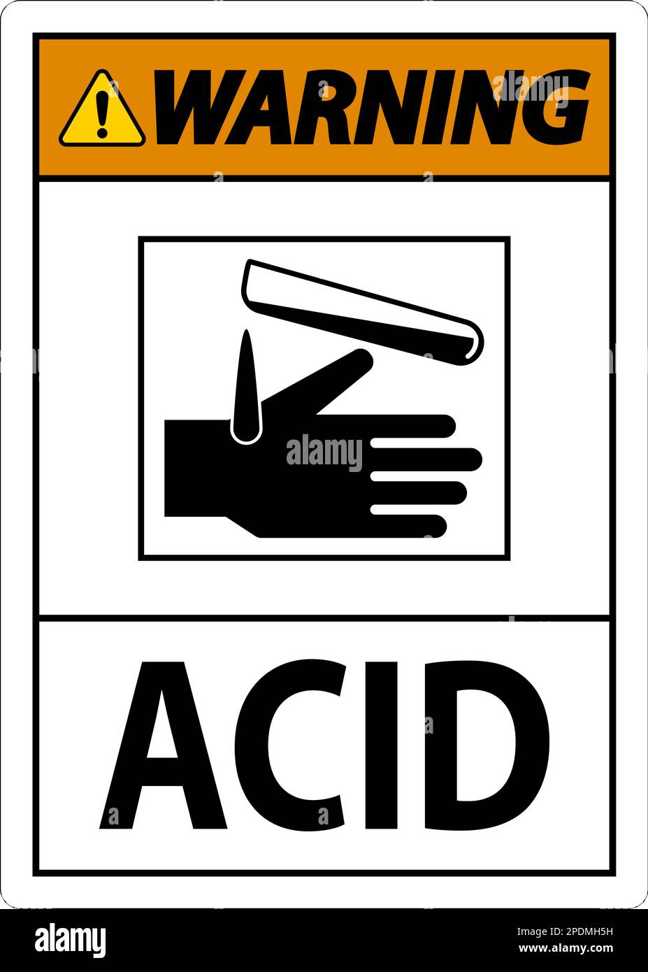 Warning Acid Sign On White Background Stock Vector Image & Art - Alamy