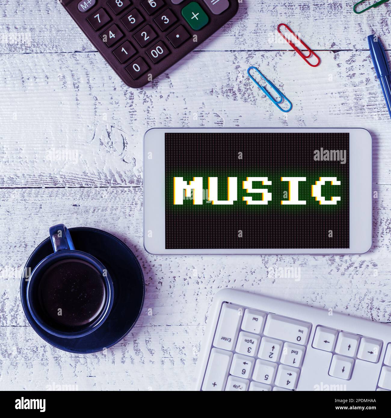 Handwriting text Music. Concept meaning vocal or instrumental sounds in ...