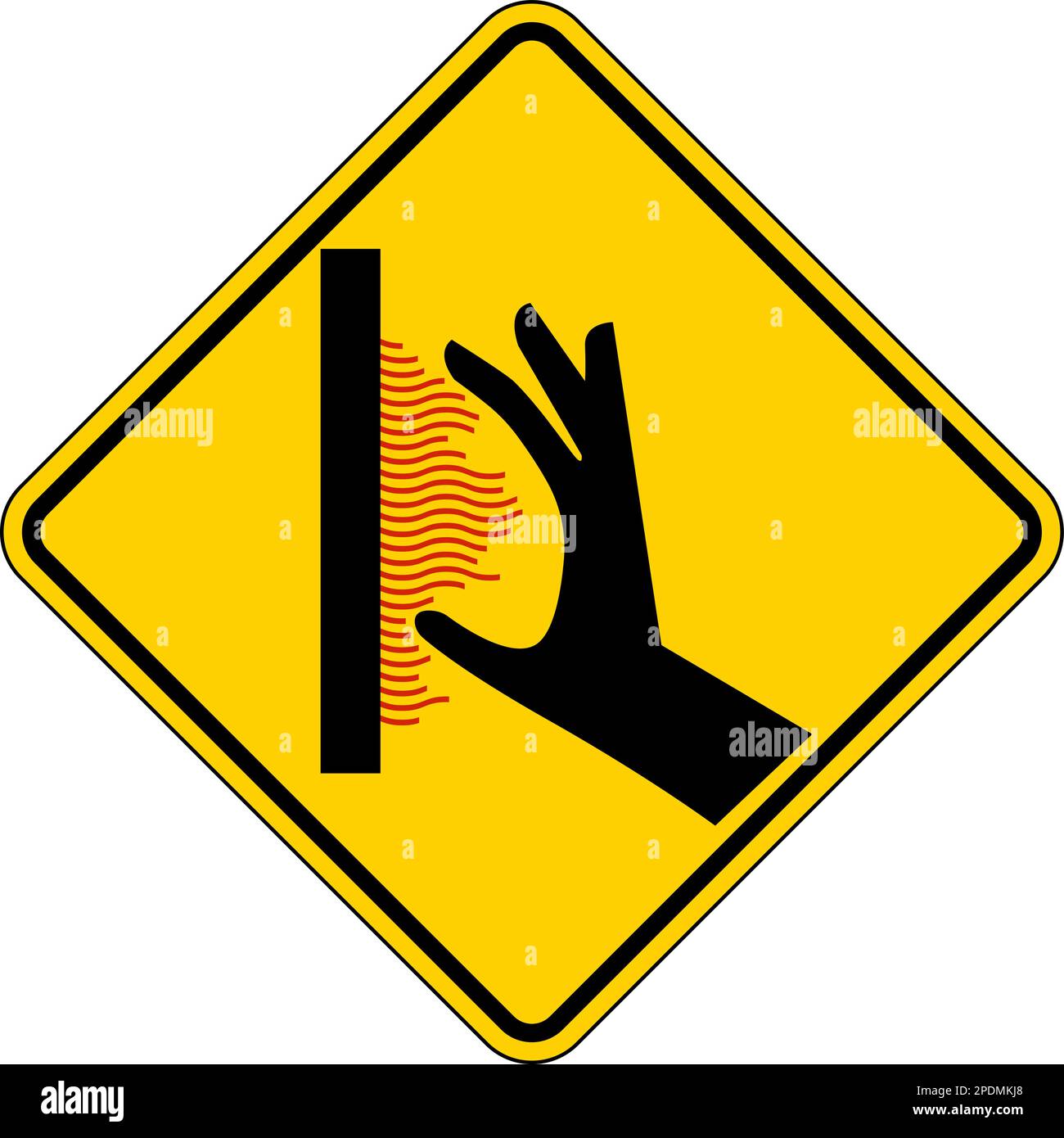 Hot Surface Warning Vertical Label On White Background Stock Vector ...