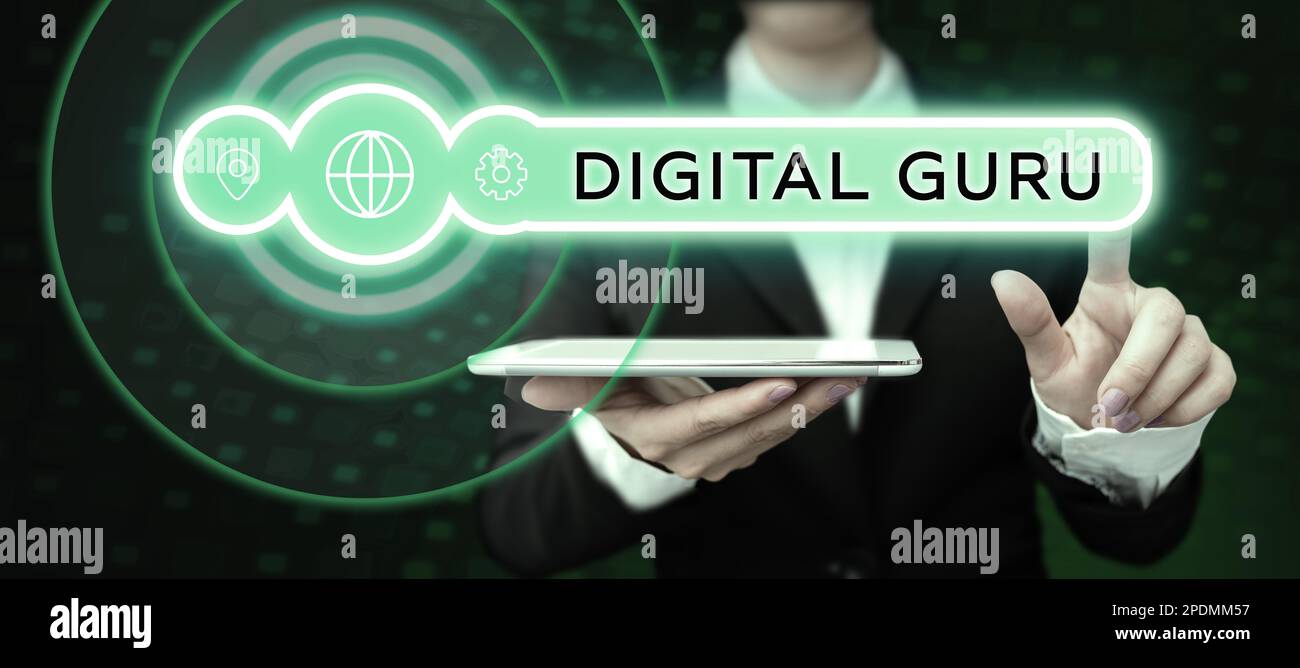 Handwriting text Digital Guru. Internet Concept teacher and ...
