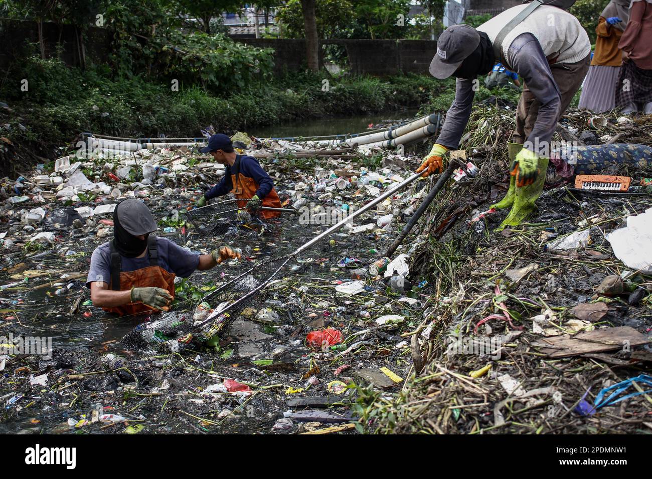 Bandung, West Java, Indonesia. 15th Mar, 2023. Members of River Clean ...