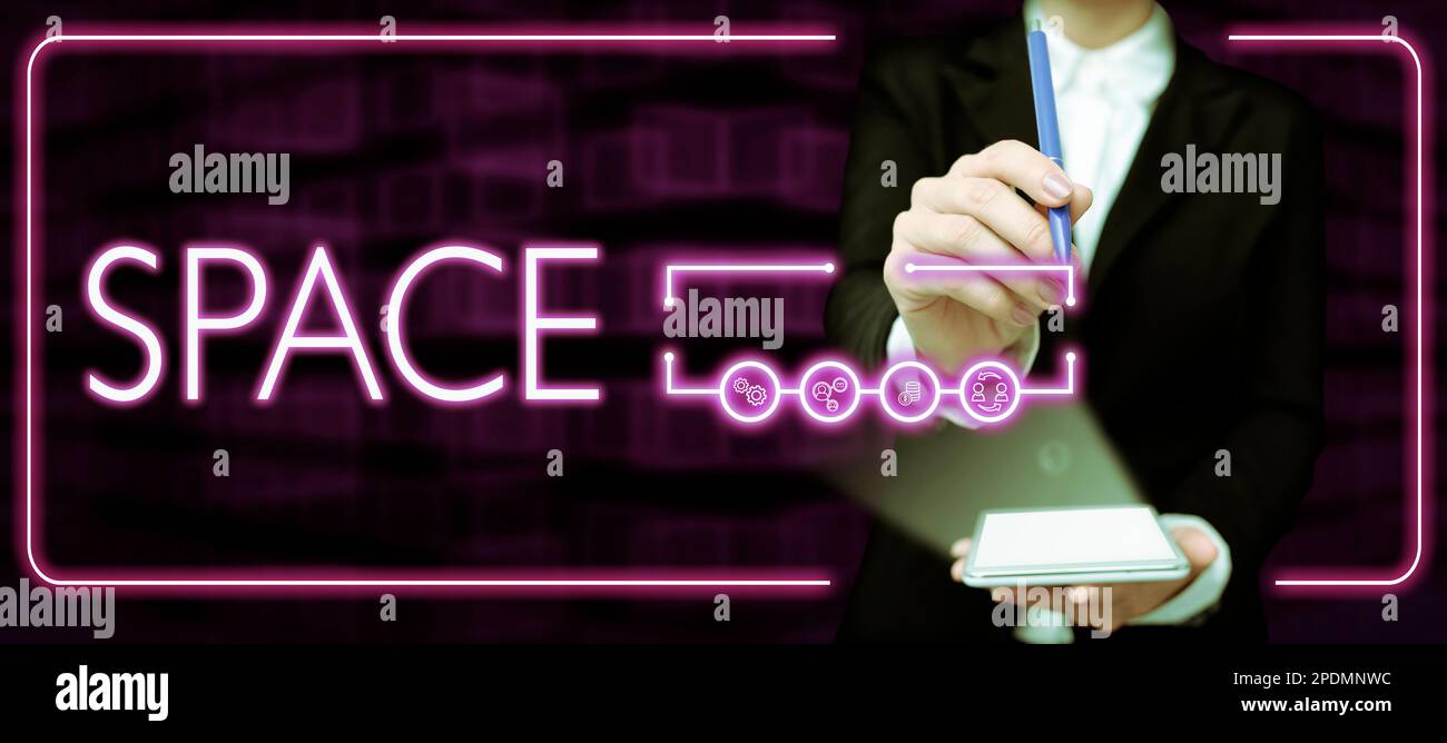 Handwriting text Space. Internet Concept continuous area or expanse ...