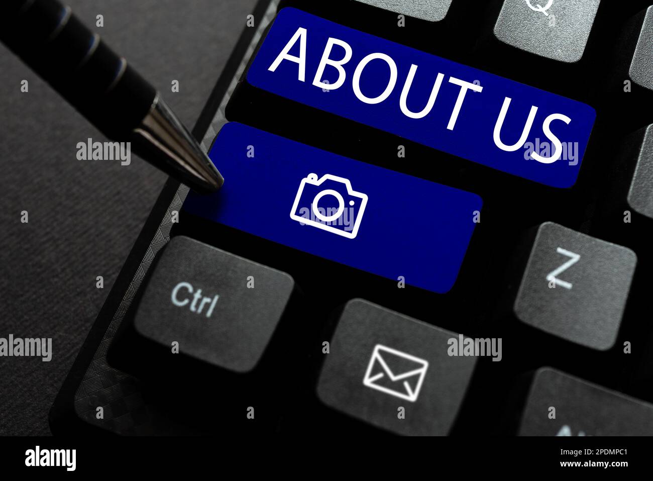 Inspiration showing sign About Us. Business overview to introduce who ...