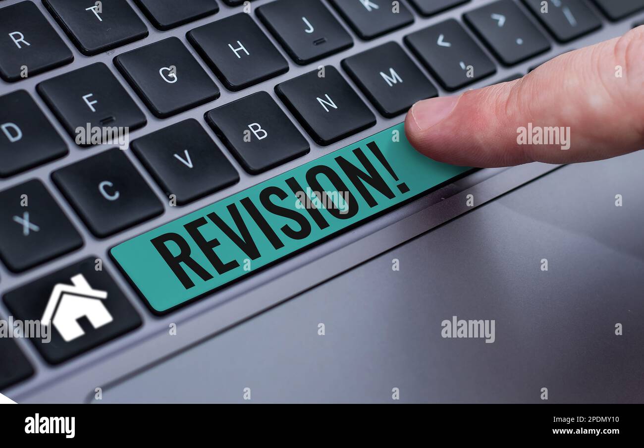 Handwriting text Revision. Business showcase action of revising over ...