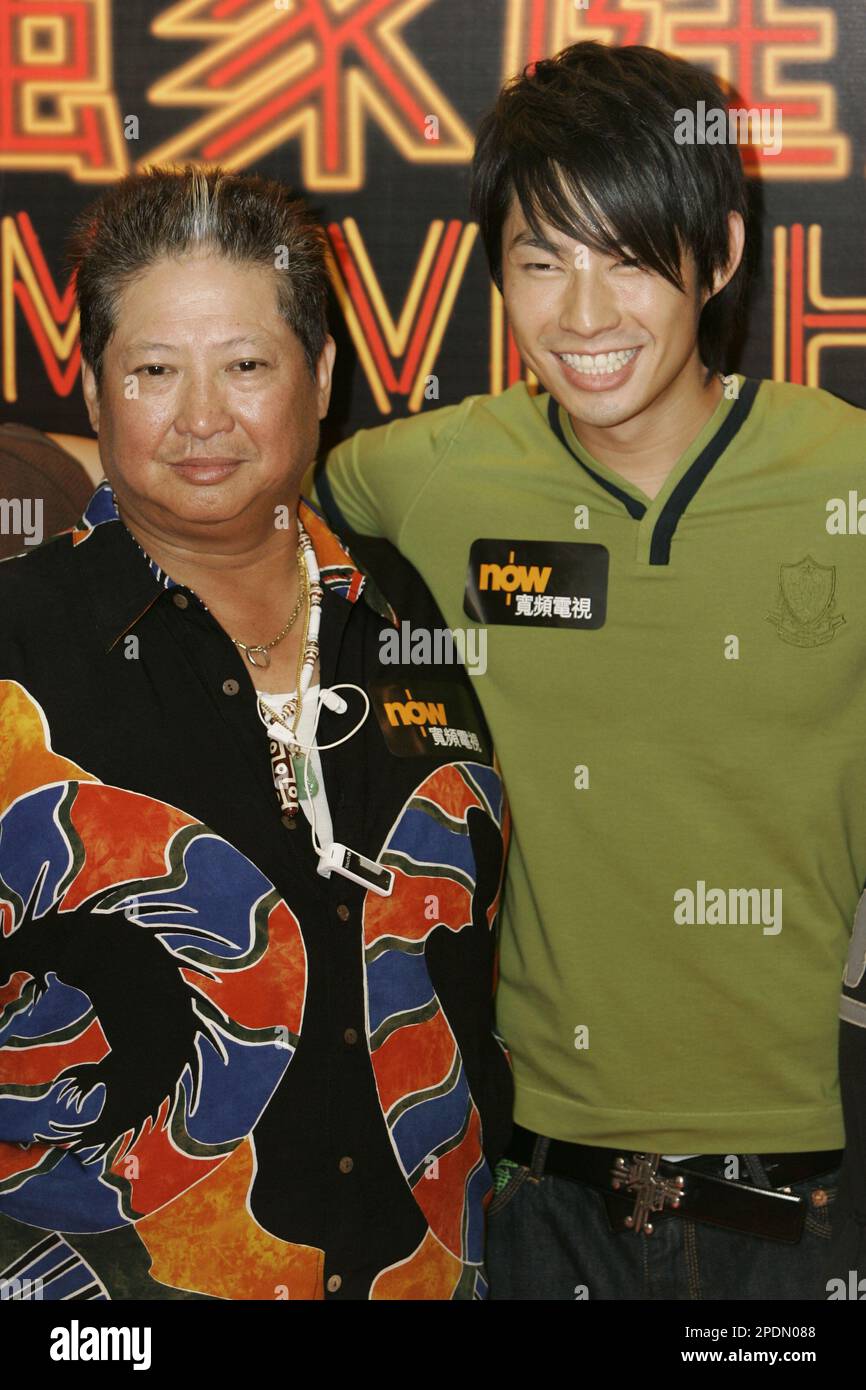 Hong Kong martial art director-actor Sammo Hung, left, and Taiwan actor-singer Vanness Wu pose ...
