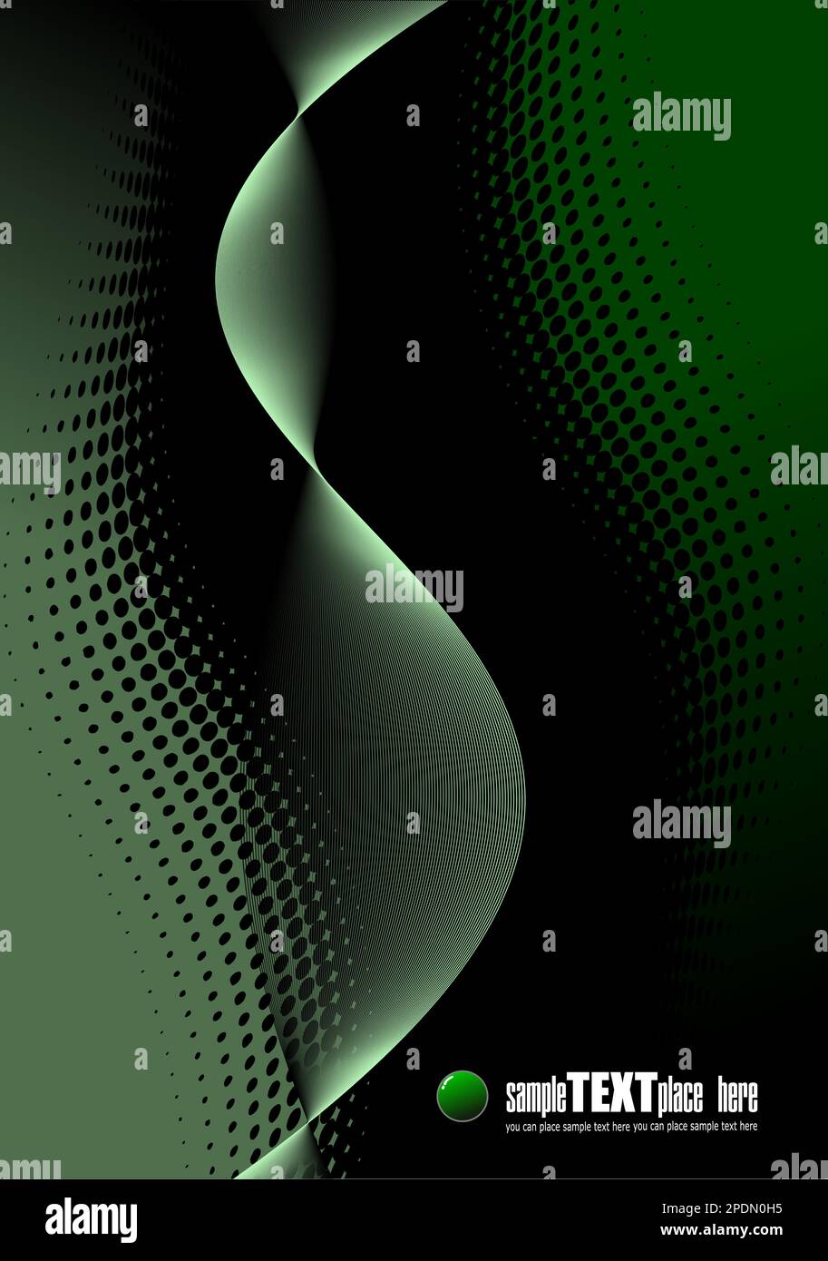 Green-black abstract wave background. Vector 3d illustration Stock ...
