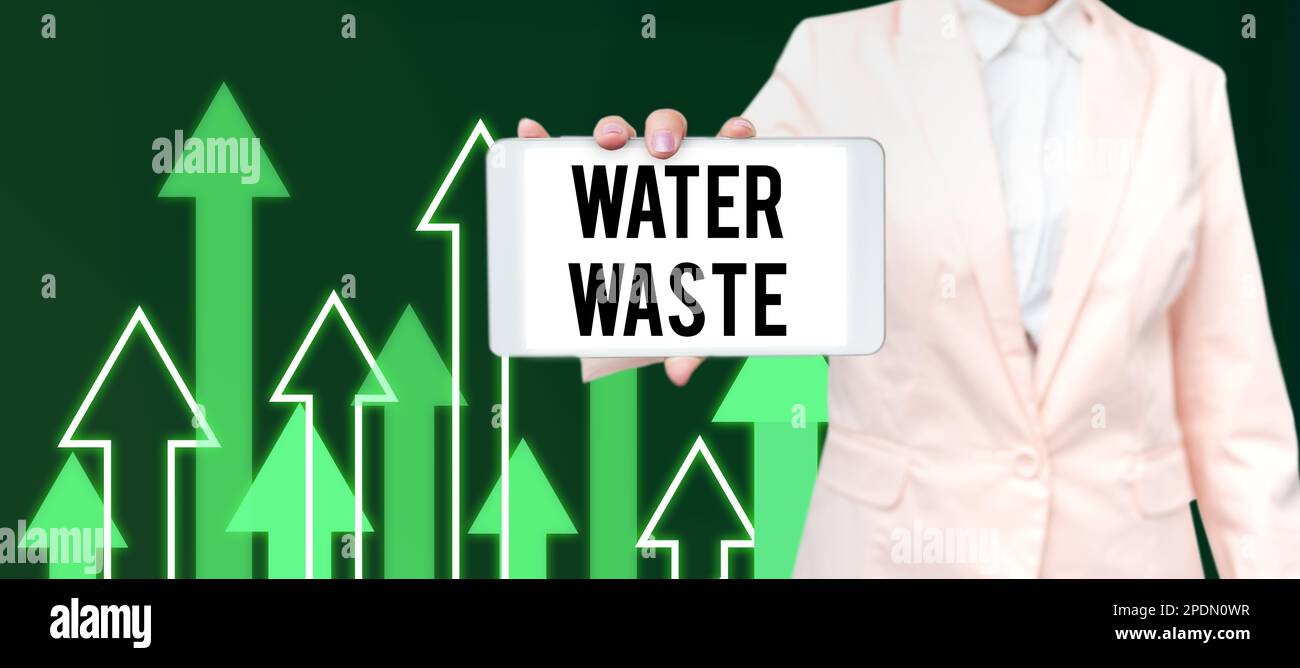 Handwriting text Water Waste. Business concept liquid that has been ...