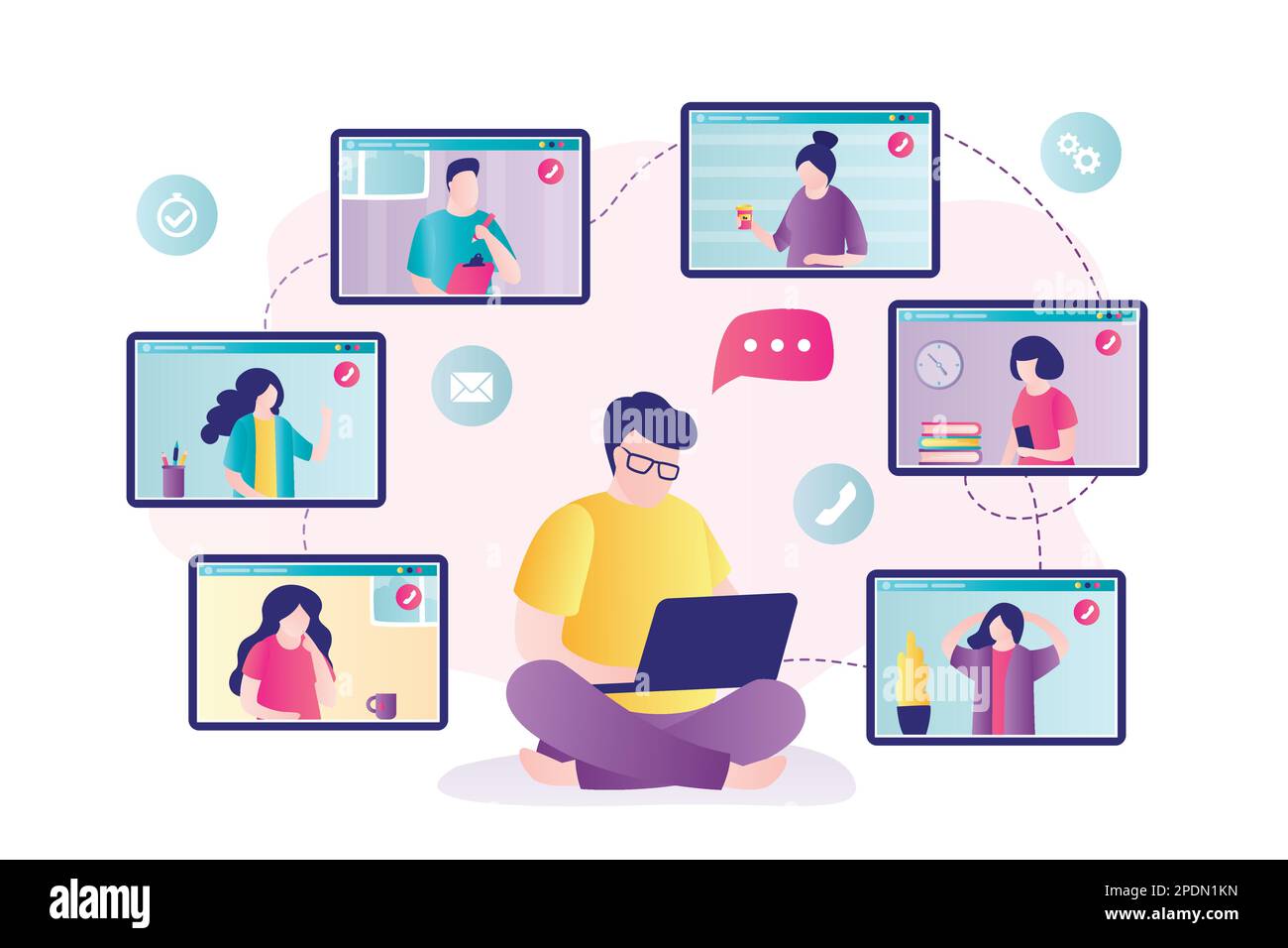 Zoom meeting cartoon hi-res stock photography and images - Alamy