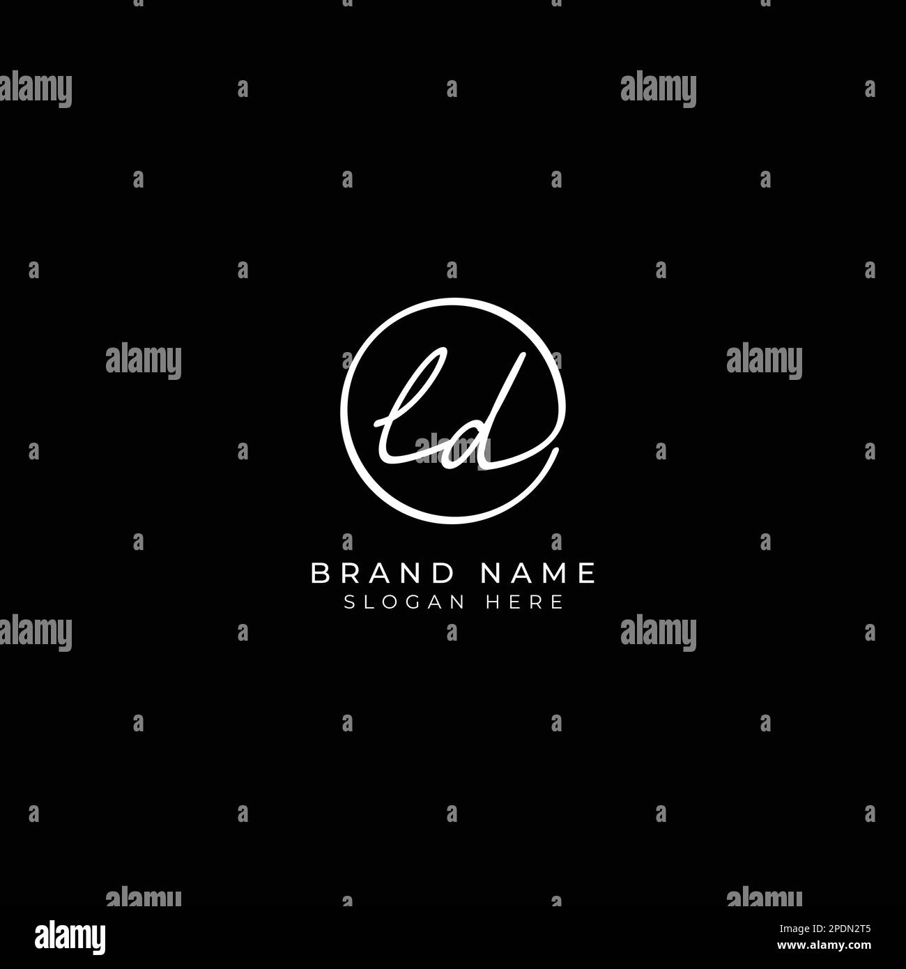 L, D, LD Initial letter handwritten and signature vector logo. Business ...