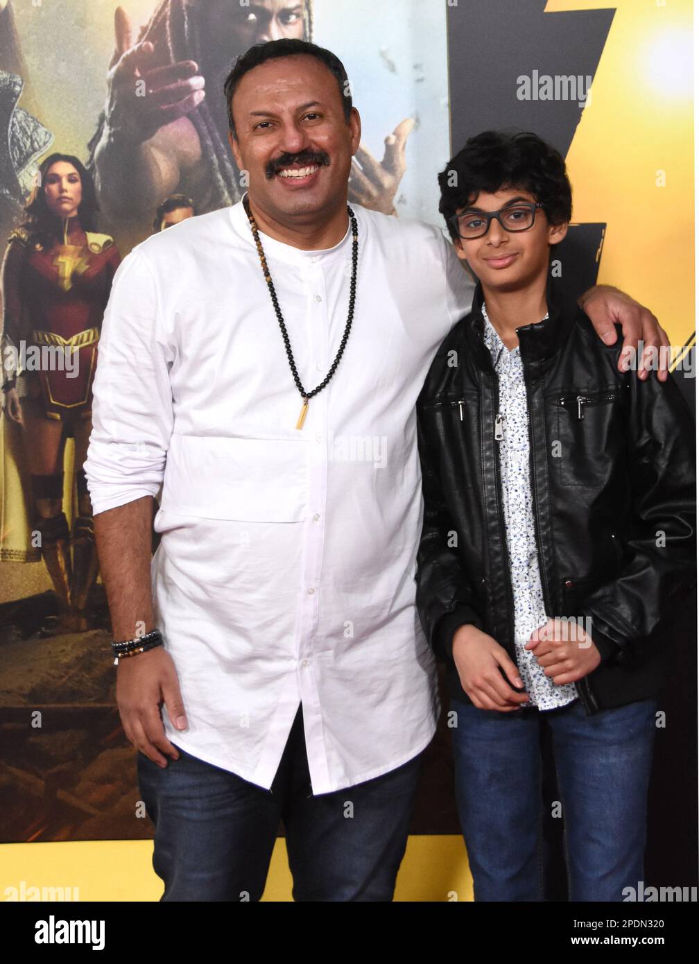 Los Angeles, California, USA 14th March 2023 Actor Rizwan Manji and son ...