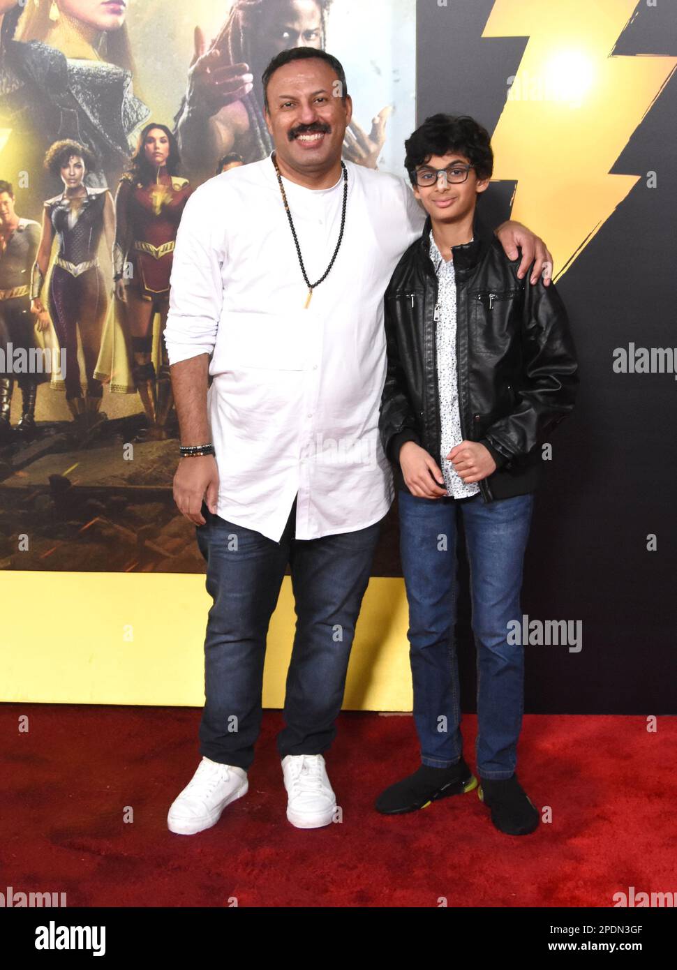 Los Angeles, California, USA 14th March 2023 Actor Rizwan Manji and son ...