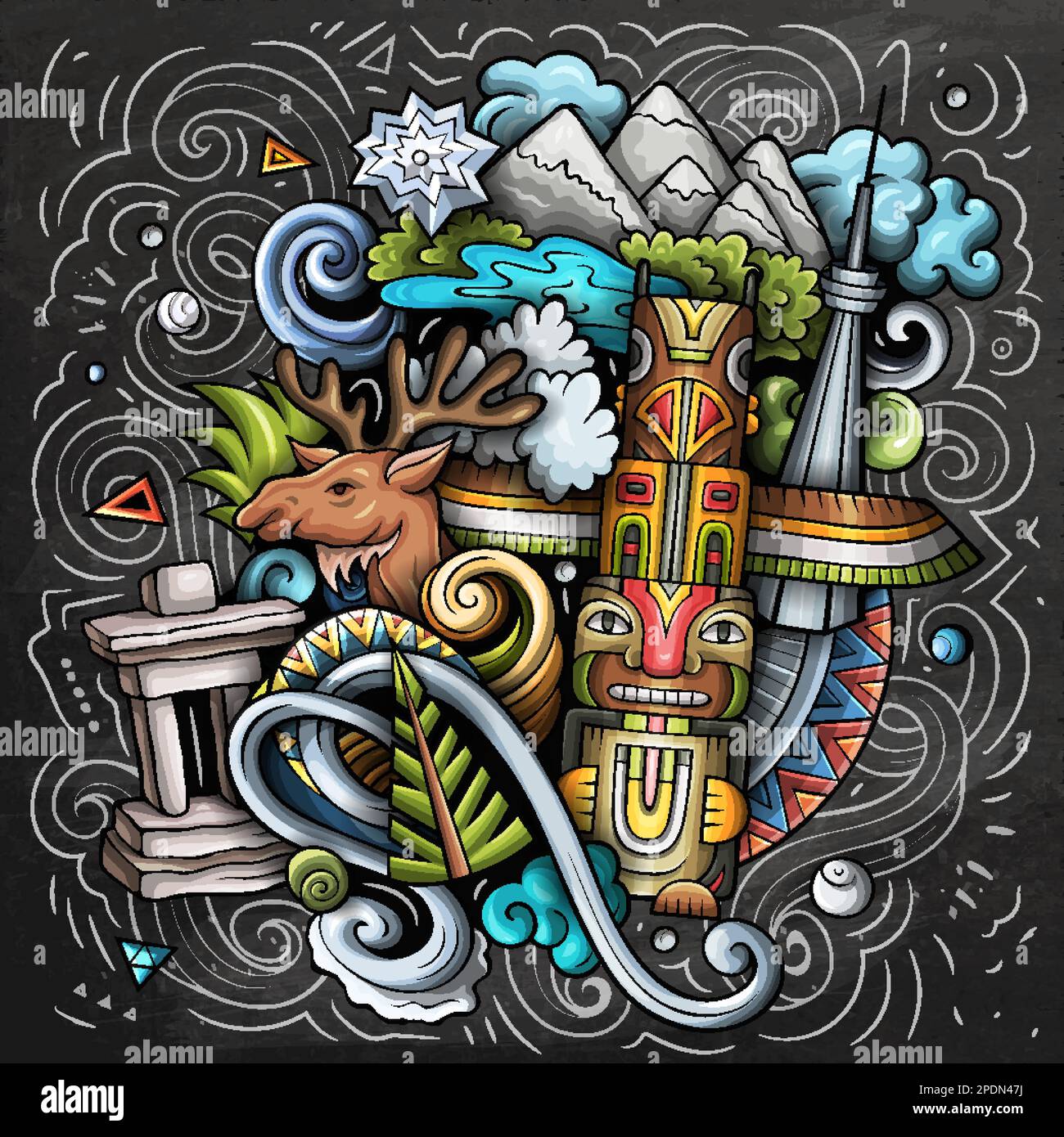 Canada cartoon doodle illustration. Funny Canadian design. Creative ...