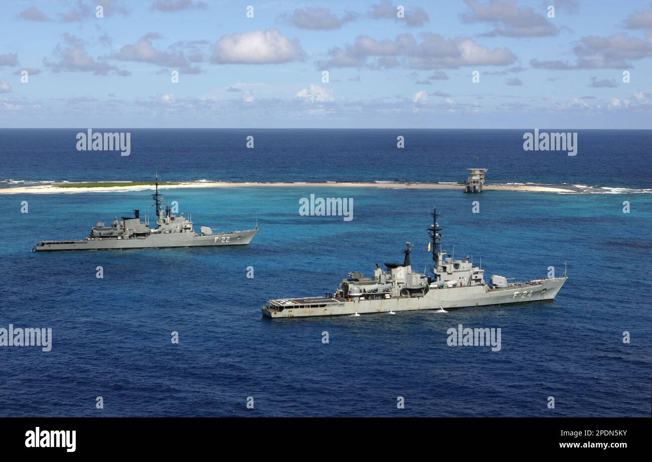 Venezuelan Navy war ships General Soublette, right, and Admirante Brion ...