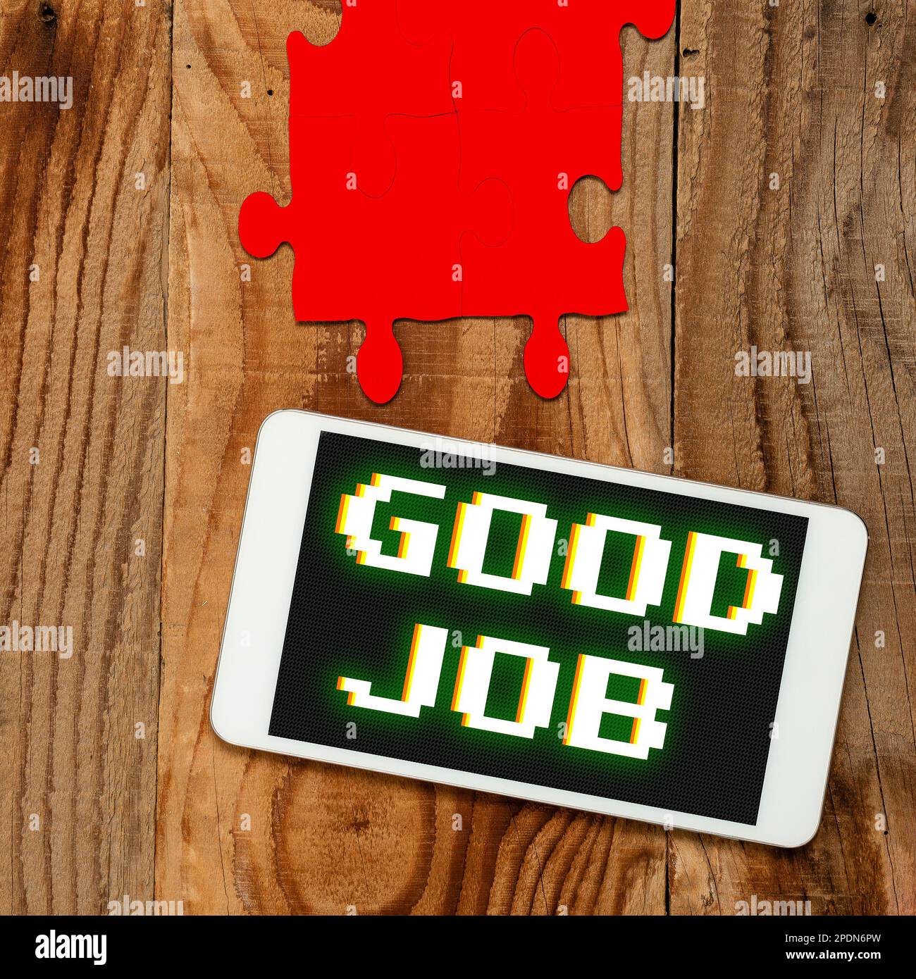 Conceptual caption Good Job. Internet Concept encourage someone for his ...