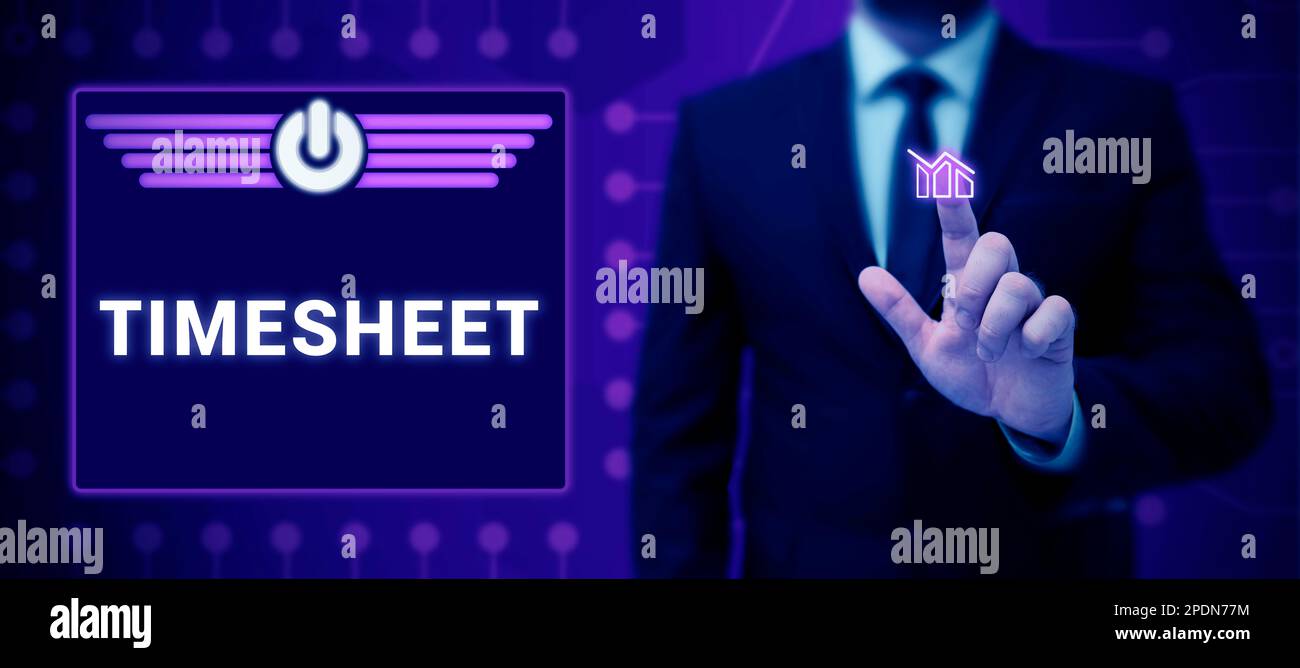 Hand writing sign Timesheet. Word Written on graphical representation ...