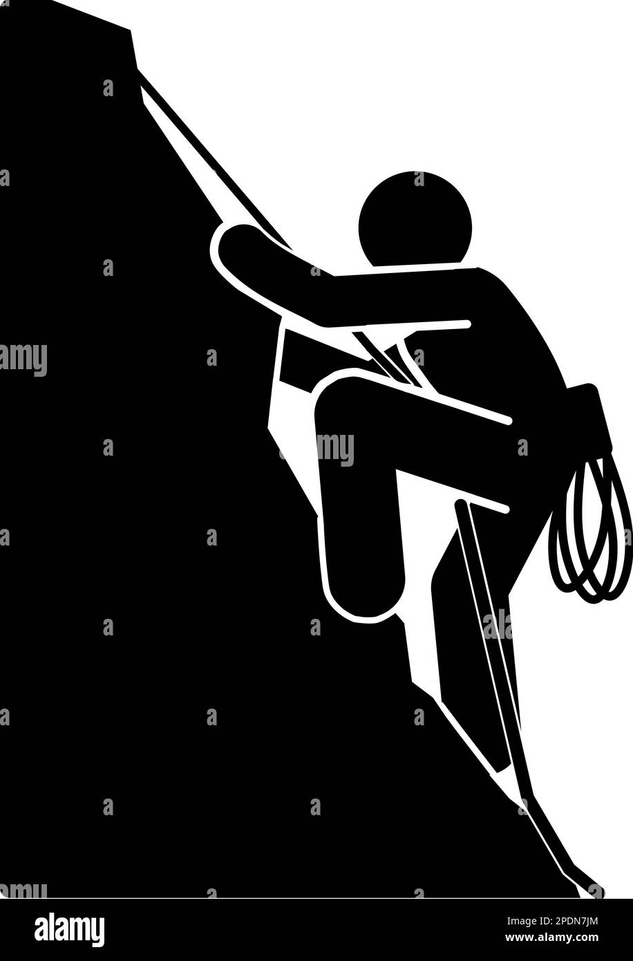 Silhouette of a climber on a cliff. Vector illustration Stock Vector ...