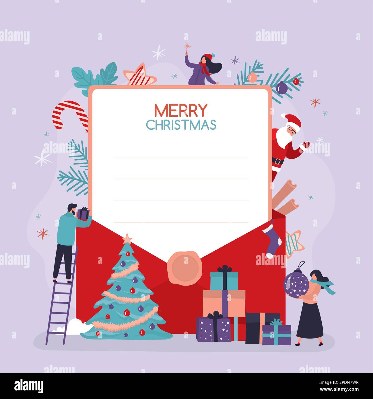 Xmas Greeting Card Merry Christmas T Card Envelope Decoration For New Year Congratulation