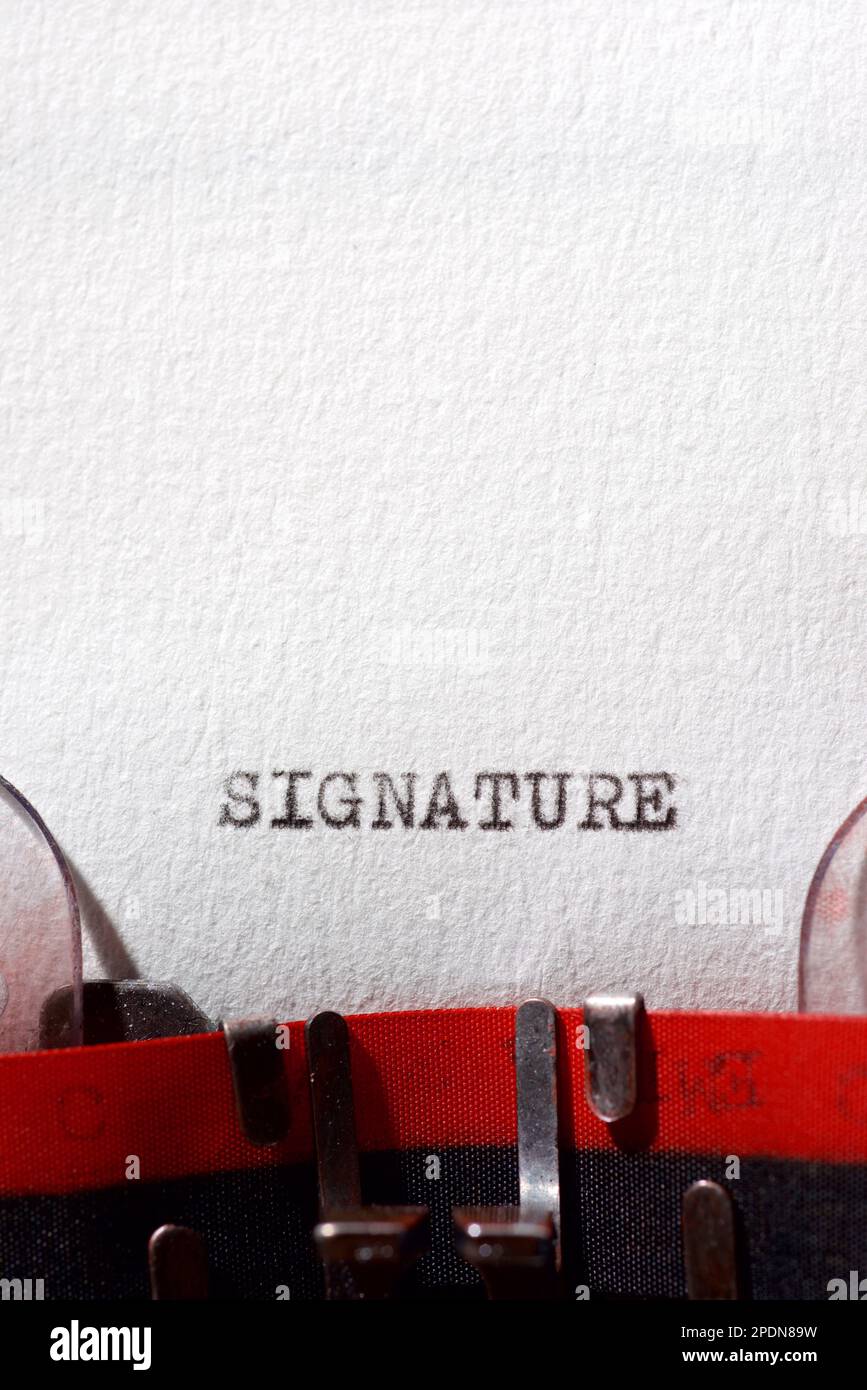 Signature word hi-res stock photography and images - Alamy