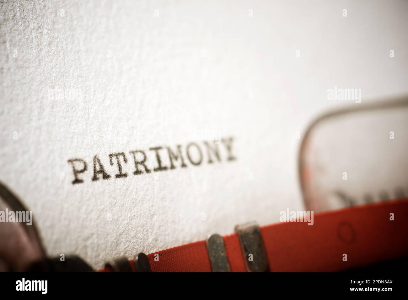 Patrimony word written with a typewriter Stock Photo - Alamy