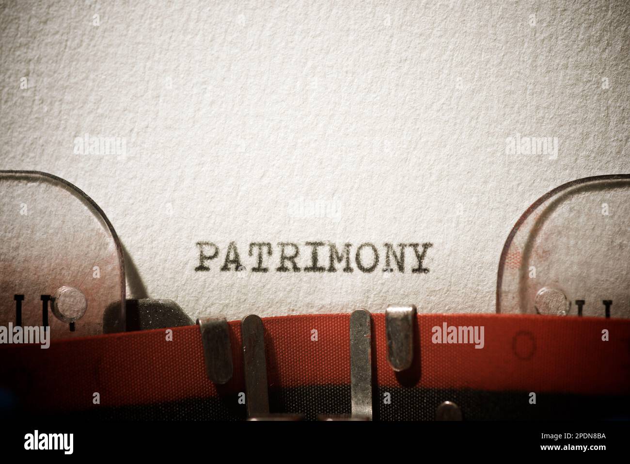 Patrimony word written with a typewriter Stock Photo - Alamy