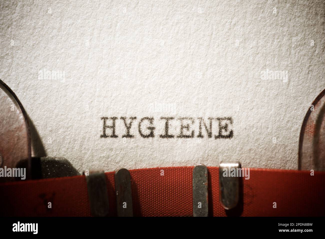 Hygiene word written with a typewriter Stock Photo - Alamy