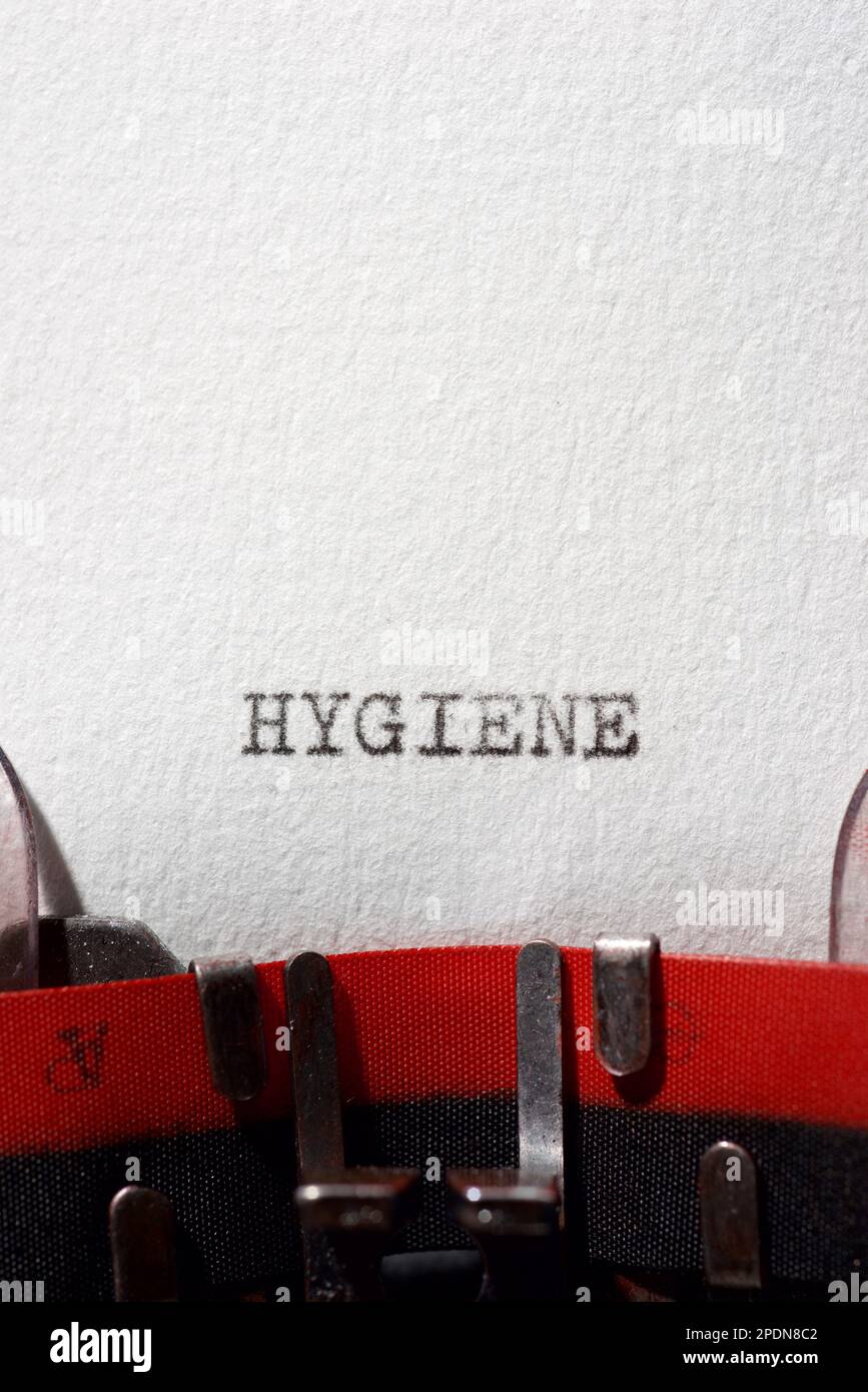 Hygiene word written with a typewriter Stock Photo - Alamy