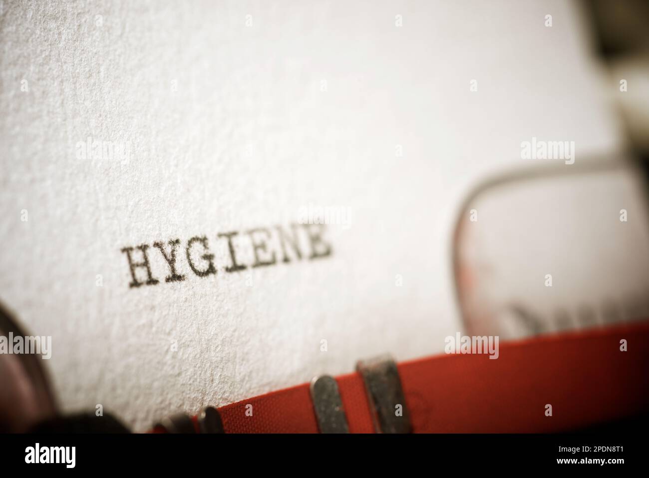 Hygiene word written with a typewriter Stock Photo - Alamy