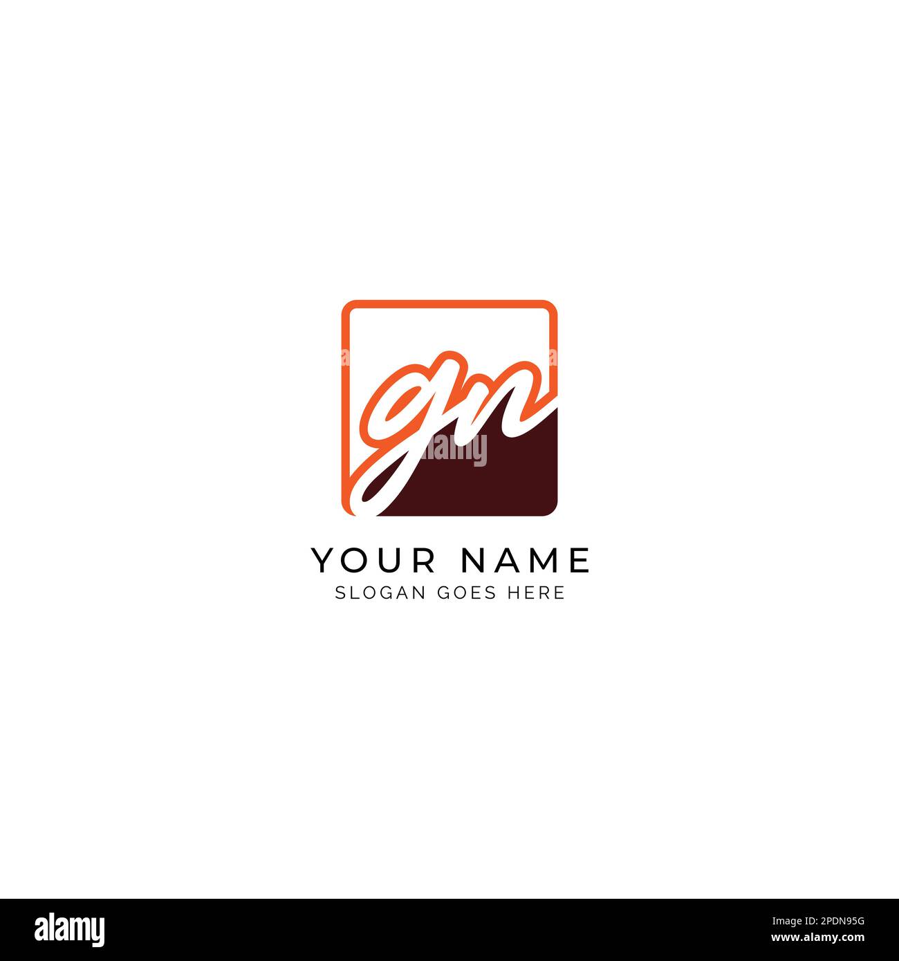 G, N, GN Initial letter handwritten and signature vector image template ...