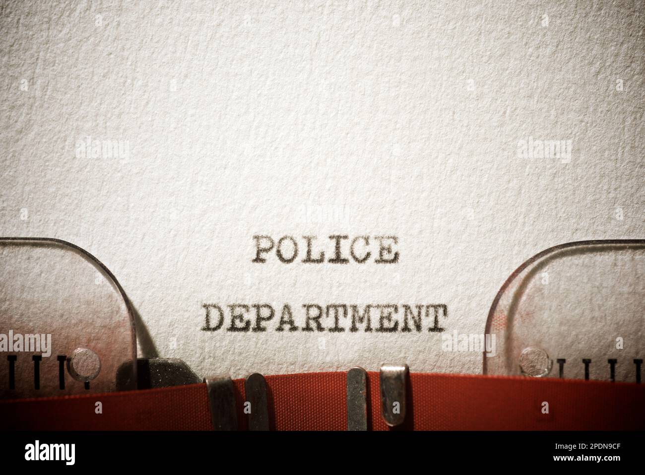Police department text written with a typewriter Stock Photo - Alamy