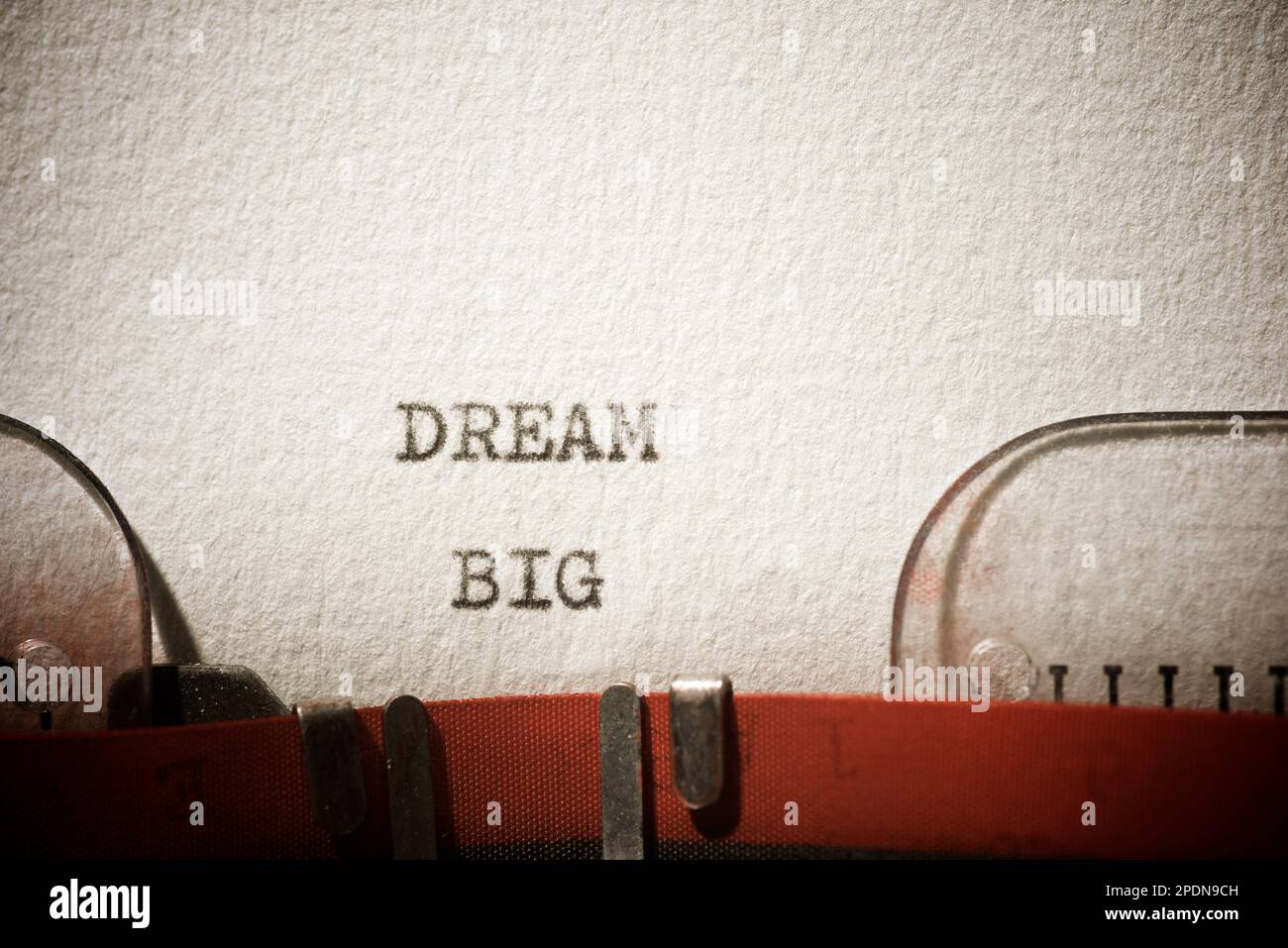 Dream big text written with a typewriter Stock Photo - Alamy