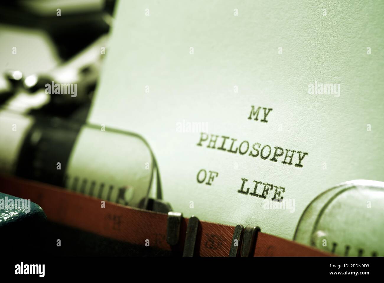 My philosophy of life text written with a typewriter Stock Photo - Alamy
