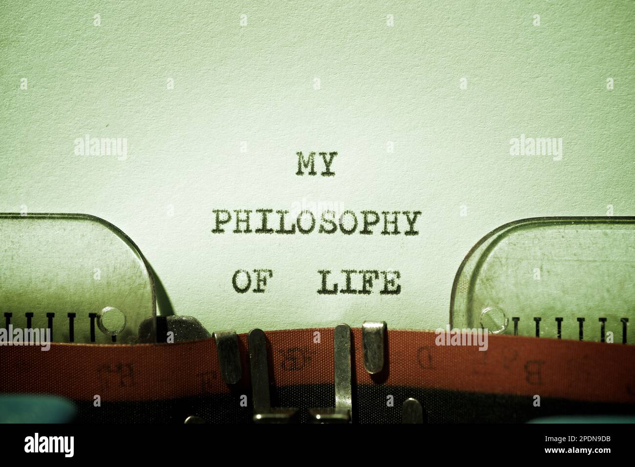 My philosophy of life text written with a typewriter Stock Photo - Alamy