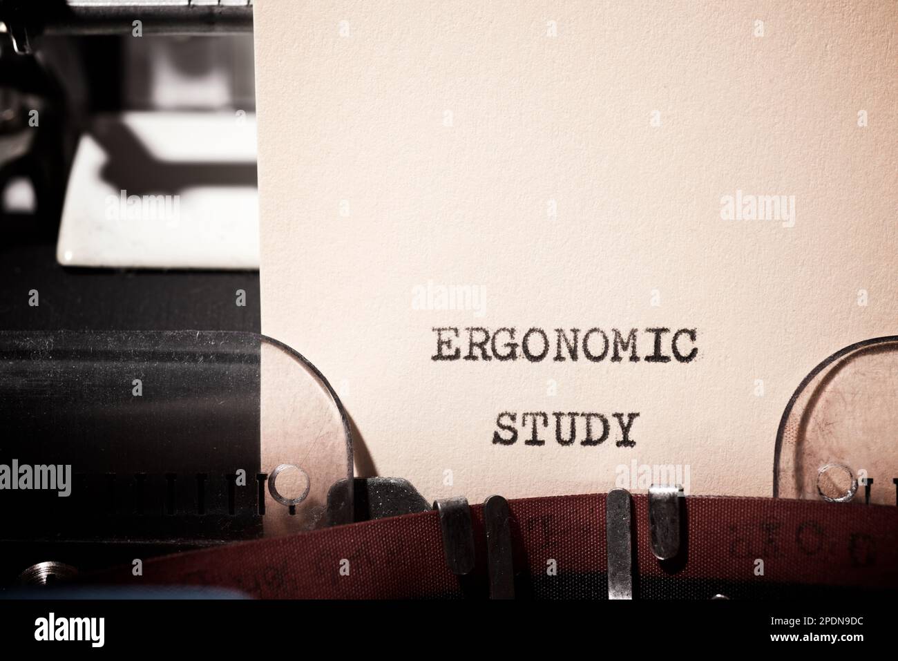 Ergonomic study text written with a typewriter Stock Photo - Alamy