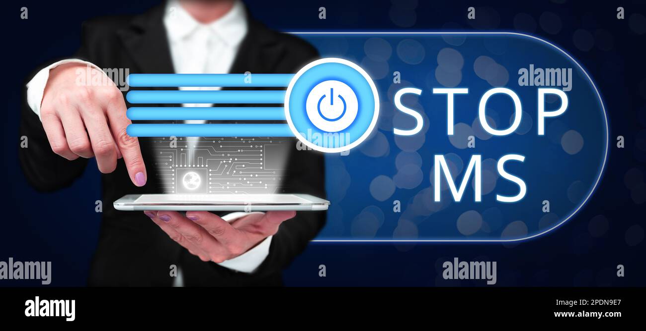 Conceptual display Stop Ms. Business overview prevent disease marked by ...