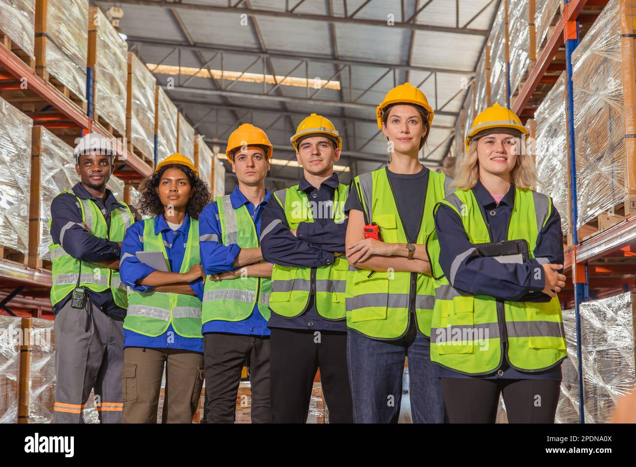 group of people worker warehouse staff team standing together for ...