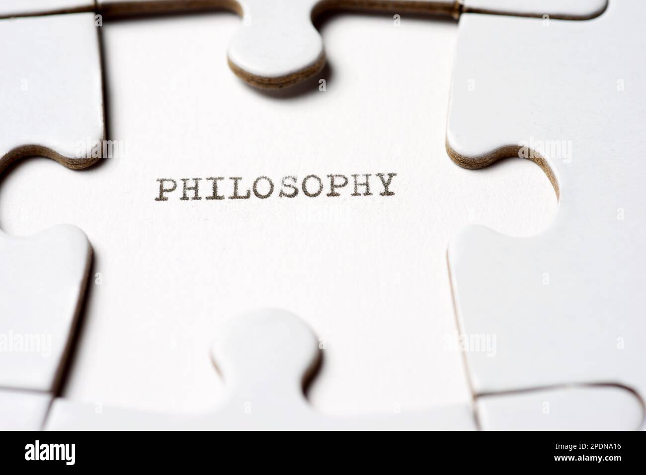 Philosophy text written with a typewriter in a white puzzle Stock Photo ...