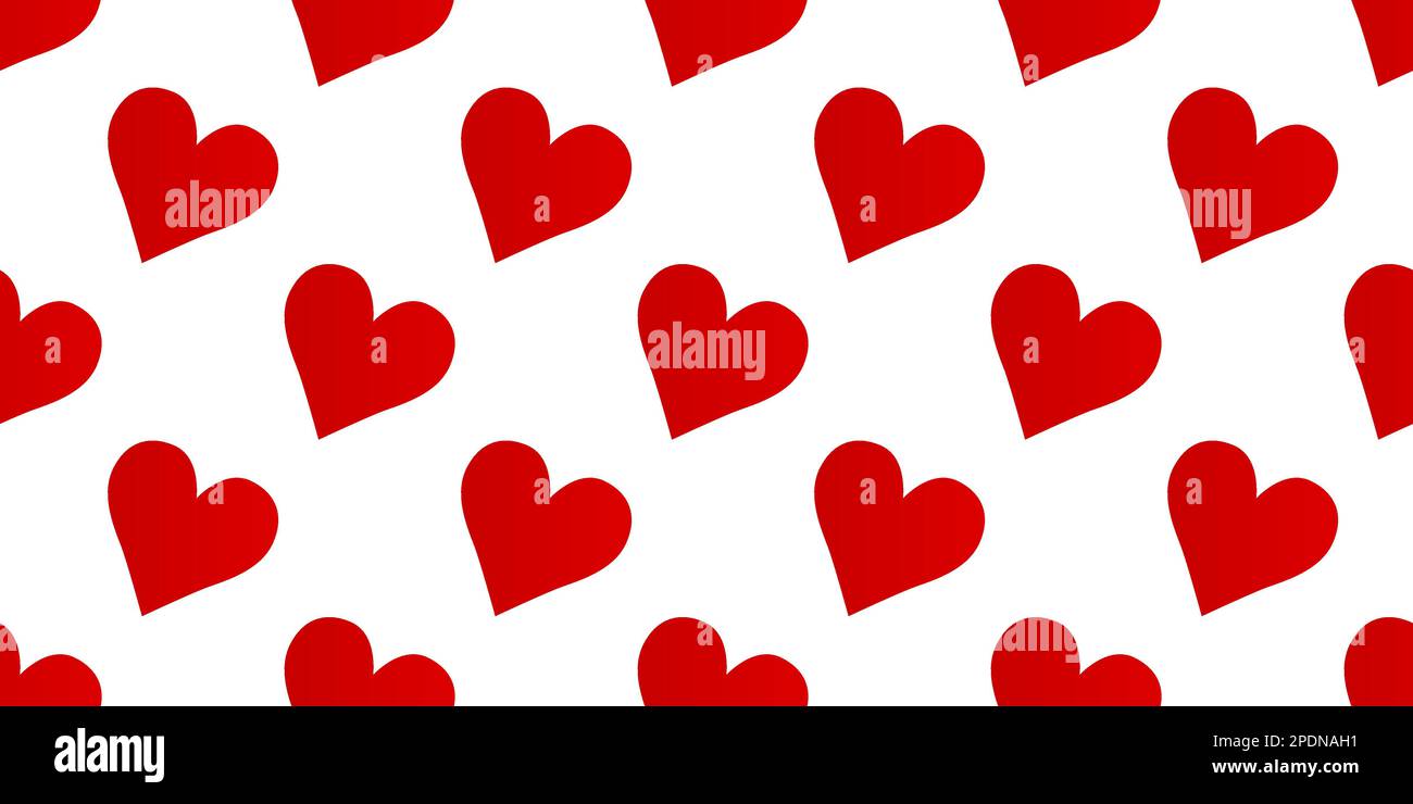 Seamless red hearts icon pattern, repeats vertically and horizontally ...
