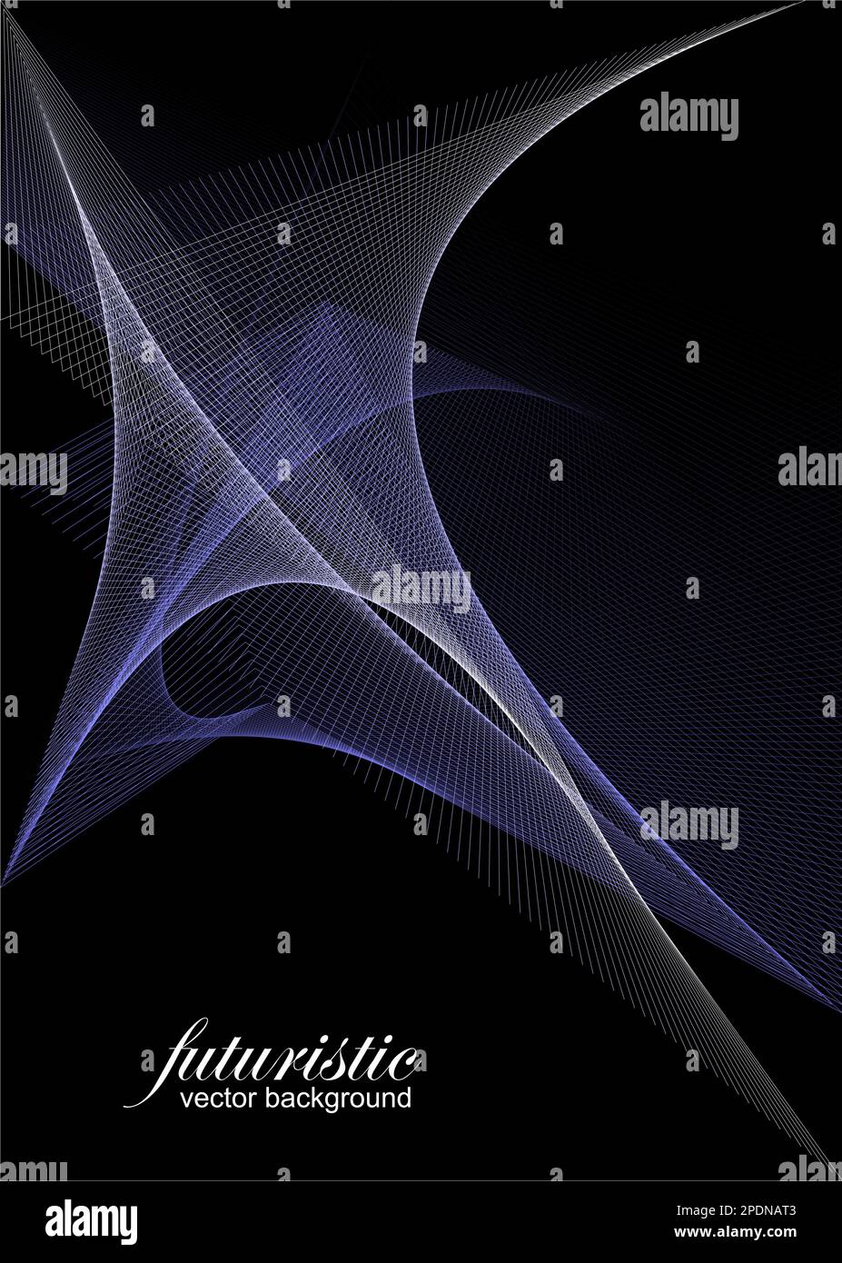 Abstract Black futuristic background with fractal horizon. 3d color ...