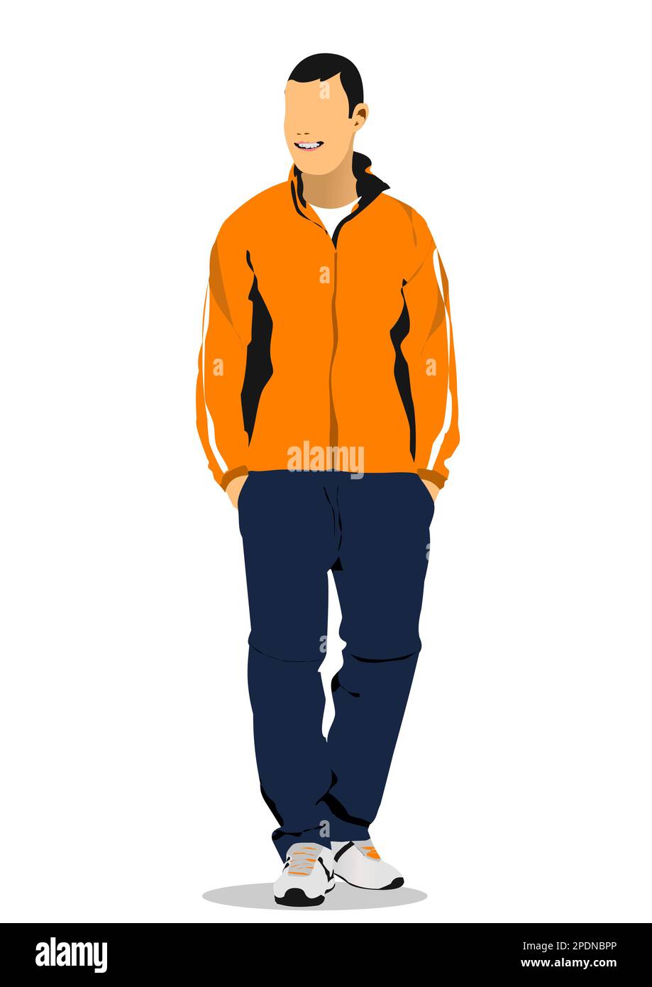 Young handsome sportsman. Teenager. Vector 3d illustrationv Stock ...