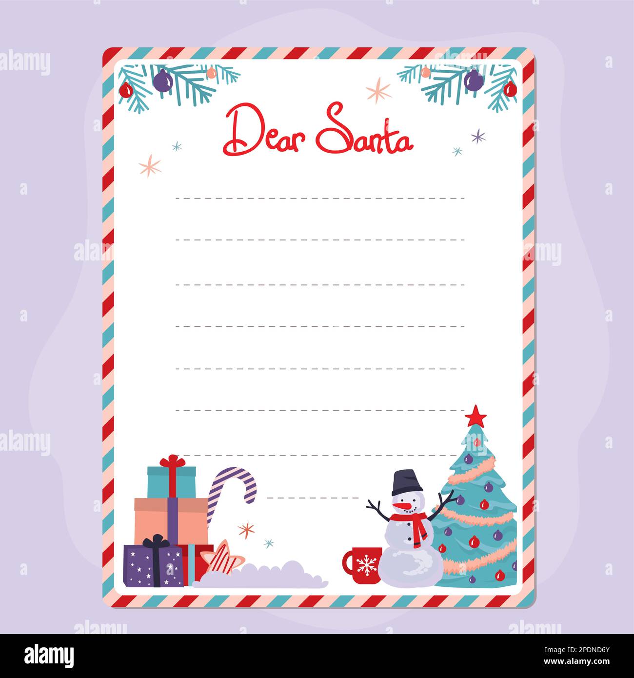 Christmas letter to Santa Claus. Xmas message template for Father ...