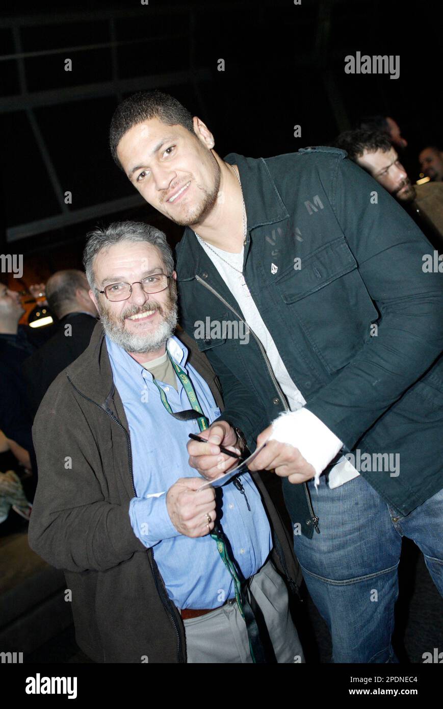 ARL footballer Willie Mason signs an autograph for a fan at the Wild ...